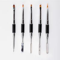 China 17cm Length Dual Professional Nail Art Gel Brush Set with Pure Color and Kolinsky Hair for sale