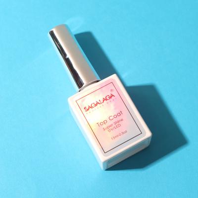 China Cure time LED Lamp 30s Clear Matte Top Coat 15ml for Long Lasting No Wipe Soak Off UV Gel Nail Polish Private Label for sale