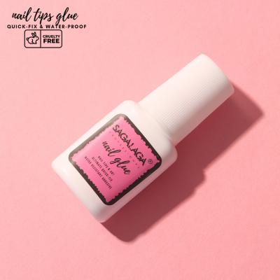 China MSDS Certified SAGALAGA 8ML Nail Glue for Press on Nails Nail Art Beauty Custom Logo Strong Adhesive Soft Gel Tips for sale