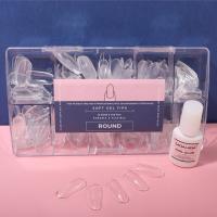 China SAGALAGA 500Pcs Medium Soft Gel Nail Tip Almond Fake Full Cover Clear Tips Nails for Nail Extension DIY Salon Logo Customers' Logo for sale
