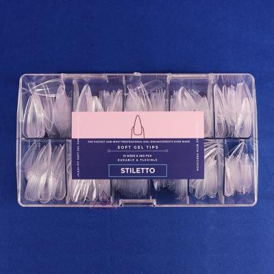 China French Style 500pcs Artificial Square Shape Soft Nail Tapered Nail Tips Uv Gel Nail Tip Cover with Box DIY Creative for sale