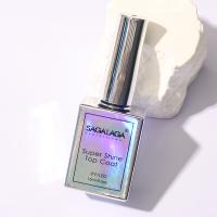 China MSDS Certified SAGALAGA Long Lasting Super Shine Top Coat No Wipe Gel Soak Off Top Coat 15ml Private Label Cured Gel Polish for sale