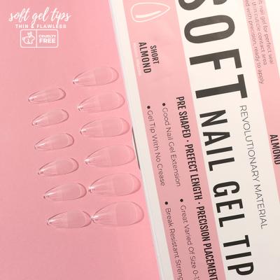 China Acrylic and Gel 500pcs Clear Square Press on Soft Gel X Nail Tips Square for Gel Polish Full Cover in White Box Acrylic for sale