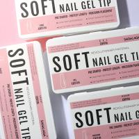 China Full Cover Almond Shaped Artificial Soft Gel Nail Extension Tips 500pc Empty Nail Tips Box Nature Press on Nails French Tip for sale