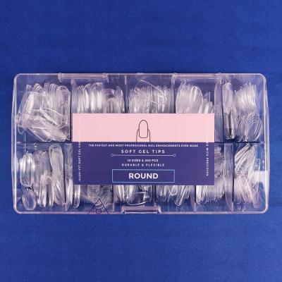 China Pre-Designed Short Press on Nails French Tip for Custom Soft Acrylic Gel Professional Nail Extensions for sale