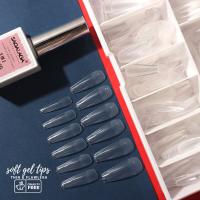 China Finger-Friendly Gel Nail Tips 500Pcs Pre-shaped Full Cover Gelly Tips Clear Press on Nail for Gel Art Soak Off Extensions for sale