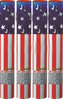 China Hand Held 1.2 Inch Single Shot American Flag Roman Candle Fireworks for New Year Christmas Celebration for sale
