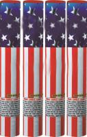 China Handheld 1.2 Inch Single Shot American Flag Roman Candle Fireworks for New Year Christmas Celebrations for sale