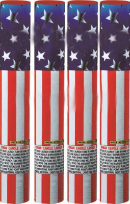 China Handheld 1.2 Inch Single Shot American Flag Roman Candle Fireworks for New Year Christmas Celebrations for sale