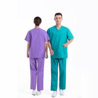 China Wholesale Medical Scrubs Sets Short Sleeve Nursing Uniforms 100% Cotton Hospital Private Label for sale