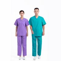 China Doctor Nursing Scrubs Suit Hospital Uniform Women Scrub Suits 100% Cotton 35% Cotton 65% Polyester for sale