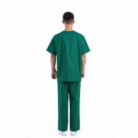 China Hospital Scrub Suit Set Short Sleeve Top Joggers Women Nurse Uniform 100% Cotton for sale