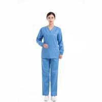 China Custom Nursing Scrub Jogger Hospital Sets Reusable Stretchy Scrubs Uniforms 100% Cotton or 35% Cotton 65% Polyester for sale