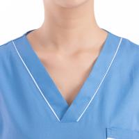 China Custom Nursing Scrub Jogger Hospital Sets Reusable Stretchy Scrubs Uniforms 100% Cotton or 35% Cotton 65% Polyester for sale