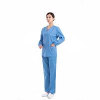 China Custom Nursing Scrub Jogger Hospital Sets Reusable Stretchy Scrubs Uniforms 100% Cotton or 35% Cotton 65% Polyester for sale