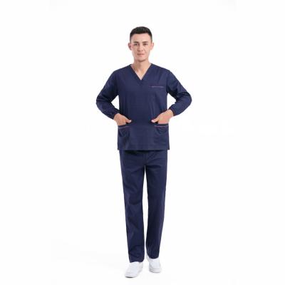 China Reusable Medical Scrub Suit 100% Cotton Hospital Uniform Women Nursing Top Jogger Set for sale