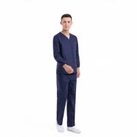 China Reusable Medical Scrub Suit 100% Cotton Hospital Uniform Women Nursing Top Jogger Set for sale