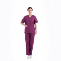 China Anti-wrinkle Breathable Scrubs Uniforms for Men Women Cotton Polyester Blend Long Short Sleeve Sets for sale