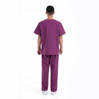 China High Waisted Reusable Scrub Suit Set Jogger Style Medical Clinic Blue Hospital Uniform Cotton Polyester for sale