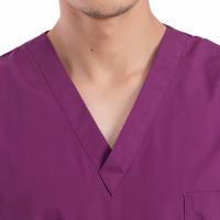 China High Waisted Reusable Scrub Suit Set Jogger Style Medical Clinic Blue Hospital Uniform Cotton Polyester for sale