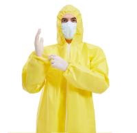 China EN14126 FDA Disposable Protective Coverall Medical Oil Resistant 50gsm for sale