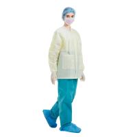 China Disposable Hospital Scrub Suit Dental Lab Jacket Knit Collar Cuffs 5 Colors for sale