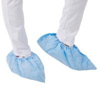 China Disposable PE Blue Shoe Covers Anti Skid Hospital 150x380mm Waterproof Dustproof for sale