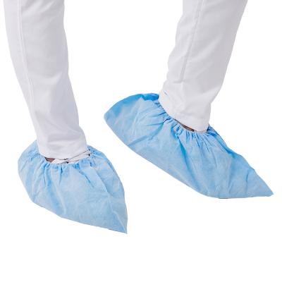 China Disposable PE Blue Shoe Covers Anti Skid Hospital 150x380mm Waterproof Dustproof for sale
