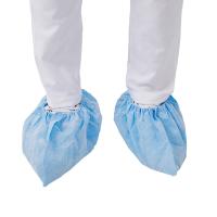 China Disposable PE Blue Shoe Covers Anti Skid Hospital 150x380mm Waterproof Dustproof for sale