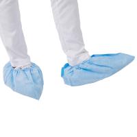 China Disposable PE Blue Shoe Covers Anti Skid Hospital 150x380mm Waterproof Dustproof for sale