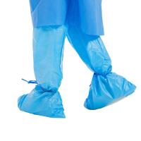China 80gsm Disposable Boot Cover , Blue Booties Shoe Covers 45x36cm for sale