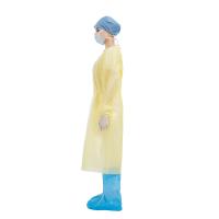 China Pp Pe Disposable Isolation Gown 510K M size 115x137cm for sale