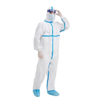 China PPE SMS Disposable Protective Coverall Elastic Cuff 30-70gsm CE ISO13485 for sale