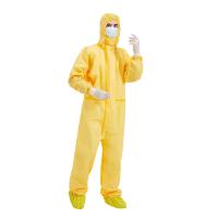 China 65gsm Hazmat Coverall Suit Chemical Resistant Coverall Type 4 5 6 Breathable Nonwoven for sale