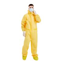 China 65gsm Hazmat Coverall Suit Chemical Resistant Coverall Type 4 5 6 Breathable Nonwoven for sale