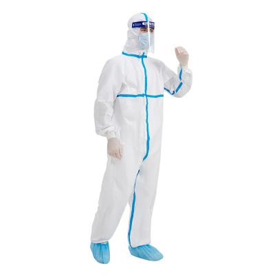 China Disposable Breathable Film Spunbond Protective Coverall S-XXXL 50-80gsm for sale