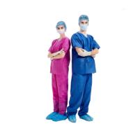 China FDA Disposable Scrub Suits Short Sleeves SMS Nonwoven 30g Medical Uniforms for sale