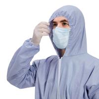 China non woven Disposable Work Coveralls Nylon zipper EN 1073 2 for sale