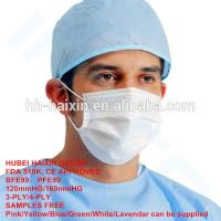 China CE 3 Ply Non Woven Face Mask , BFE99 Elastic Ear Loop Mask for sale