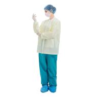 China CE FDA Knit Cuffs Disposable Lab Coats GB15979-2002 for sale