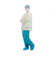 China CE FDA Knit Cuffs Disposable Lab Coats GB15979-2002 for sale
