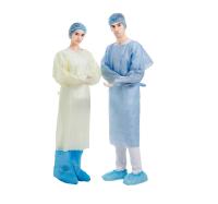 China Disposable CPE Gown AAMI Level 4 125x145cm Surgical Plastic Gown for Hospital Medical Use for sale