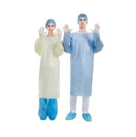China Disposable CPE Gown AAMI Level 4 125x145cm Surgical Plastic Gown for Hospital Medical Use for sale