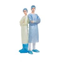 China Disposable CPE Gown AAMI Level 4 125x145cm Surgical Plastic Gown for Hospital Medical Use for sale