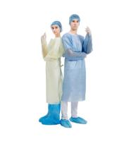 China Disposable CPE Gown AAMI Level 4 125x145cm Surgical Plastic Gown for Hospital Medical Use for sale
