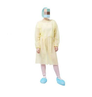 China Disposable Isolation Gown PP Material with Elastic Knitted Cuffs CE Certified Sizes S to XL for sale