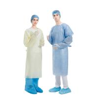 China SMMS Disposable CPE Gown , Disposable Plastic Suit Apron neck for sale