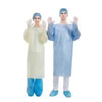 China SMMS Disposable CPE Gown , Disposable Plastic Suit Apron neck for sale
