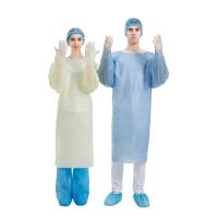 China SMMS Disposable CPE Gown , Disposable Plastic Suit Apron neck for sale