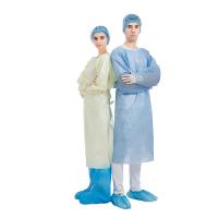 China SMMS Disposable CPE Gown , Disposable Plastic Suit Apron neck for sale